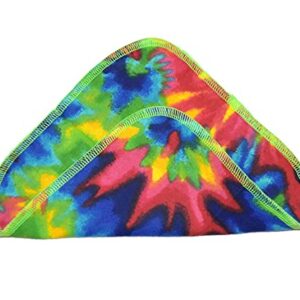 2 Ply Printed Flannel Little Wipes 8x8 Inches Set of 5 Hippie Tie Dye