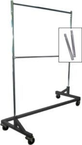 only hangers gr600eh-1 extended height double-rail rolling z garment rack with nesting black base