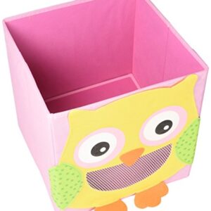 Foldable Storage Bin Containers – Collapsible Cube Bins with see through mouth! – Great Non Plastic Box Cubes for kids, toys, nursery, wall organizer, décor, etc. – Safe, Stain-resistant, fun!