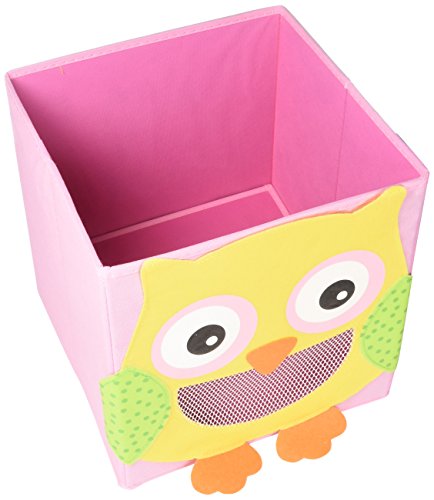 Foldable Storage Bin Containers – Collapsible Cube Bins with see through mouth! – Great Non Plastic Box Cubes for kids, toys, nursery, wall organizer, décor, etc. – Safe, Stain-resistant, fun!