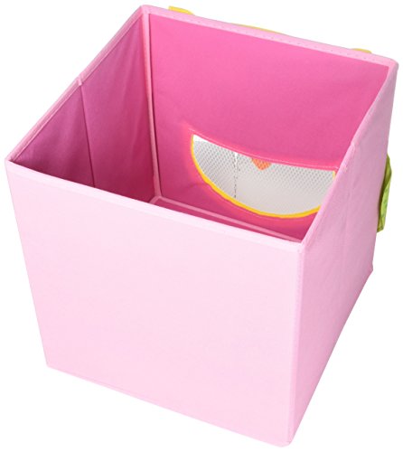 Foldable Storage Bin Containers – Collapsible Cube Bins with see through mouth! – Great Non Plastic Box Cubes for kids, toys, nursery, wall organizer, décor, etc. – Safe, Stain-resistant, fun!