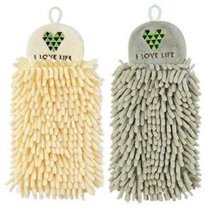 fdsf 2pcs kitchen hanging towels set chenille hand wipe towels bathroom washcloths