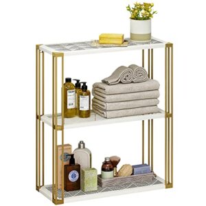 jeraol wall mounted 3 tier bathroom shelf organizer rack over toilet for bathroom, kitchen, living room storage