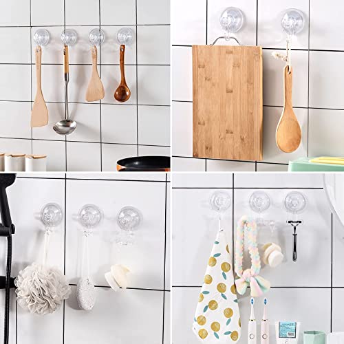 Budget & Good Reusable Shower Hook (4-Pack) Vacuum Suction Cup Hook - Razor Holder & Corner Shower Caddy Suction Cup Holds up to 22LB Bundle