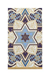 design design passover seder decorative paper hand towels for bathroom guest towels disposable, use for hanukkah party napkins jewish holidays, bar mitzvah blue judaica pak 30