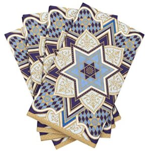 Design Design Passover Seder Decorative Paper Hand Towels for Bathroom Guest Towels Disposable, Use for Hanukkah Party Napkins Jewish Holidays, Bar Mitzvah Blue Judaica Pak 30