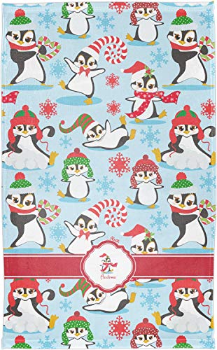 RNK Shops Christmas Penguins Finger Tip Towel - Full Print (Personalized)