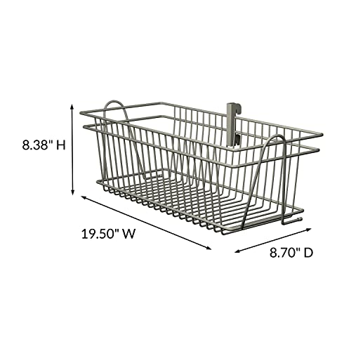 ClosetMaid 33840 ShelfTrack Wire Basket Organizer, Attaches to Standards, Closet Accessory Add On, Nickel Finish