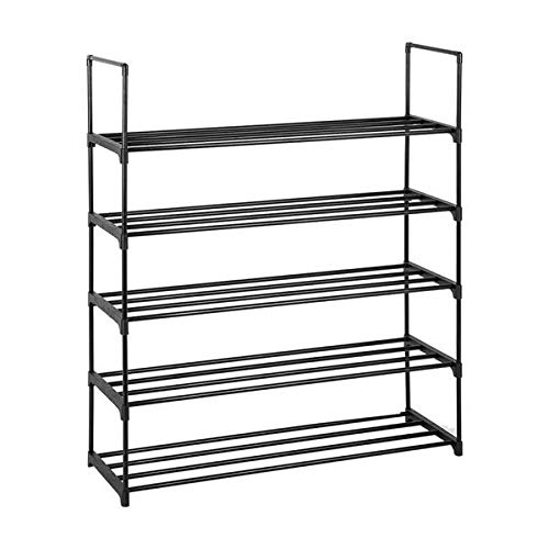 5-Tiers Shoe Rack,Durable Organizer Shelf Tall Shoe Rack for Closet 25 Pairs Shoes,Stackable Shoe Cabinet Shoe Rack,Space Saving Shoe Stand Cabinet,Black (5 Tiers)