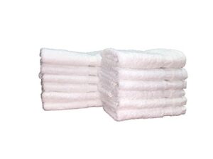 optima collection silver level 13" x 13" white washcloths, set of 12, 100% eco-friendly pre-consumer regenerated cotton