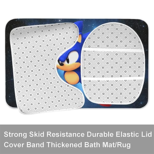 BOABIXA Son.ic The Hedge.hog 4 Piece Shower Curtain Sets, with Non-Slip Rugs, Toilet Lid Cover and Bath Mat, Durable and Waterproof, for Bathroom Decor Set, 72 inch X 72 inch (20220305)