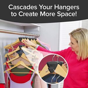 Ruby Space Triangles Hanger Hooks, AS-SEEN-ON-TV, Cascade Hangers to Create Up to 3X More Closet Space, Easy to Use Slip-Over Design, Organize Shirts, Pants, Jackets, Heavy Coats, Accessories & More