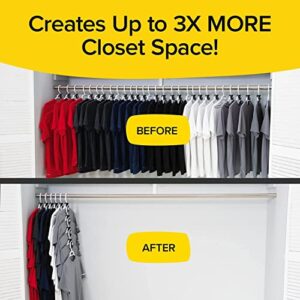 Ruby Space Triangles Hanger Hooks, AS-SEEN-ON-TV, Cascade Hangers to Create Up to 3X More Closet Space, Easy to Use Slip-Over Design, Organize Shirts, Pants, Jackets, Heavy Coats, Accessories & More