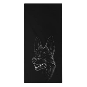 black german shepherd washcloth towel 28.7"x13.8" face cloths superfine fiber highly absorbent towels hand towels