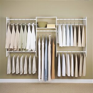 Easy Track 4'-8' Basic Starter Kit Closet Storage, White