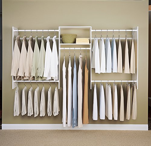 Easy Track 4'-8' Basic Starter Kit Closet Storage, White