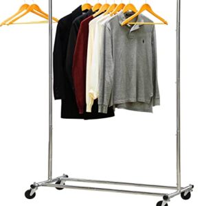 Simple Houseware Heavy Duty Clothing Garment Rack + Dual Bar Adjustable Garment Rack