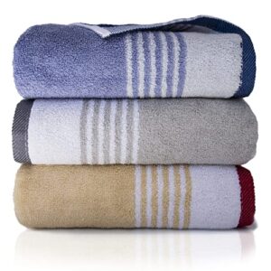 MEMRUI Wood Fiber Kids Towels + Stripe Hand Towels Set