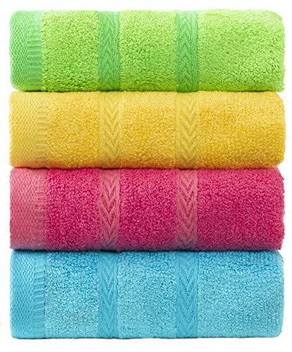 MEMRUI Wood Fiber Kids Towels + Stripe Hand Towels Set