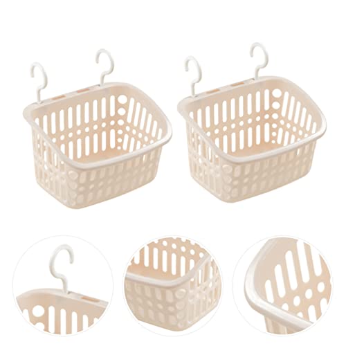 Zerodeko 2Pcs Bathroom Organizing Basket Plastic Hanging Shower Caddy with Hook Shampoo Conditioner Storage Basket for Home Kitchen Bathroom