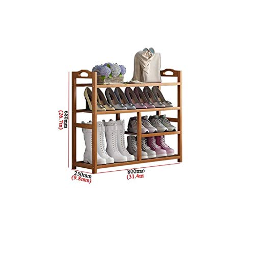 DINGZZ 4-Tier Shoe Rack, Shoe Organizer with Seat, Shoe Storage Shelf for Entryway Hallway Living Room and Bathroom