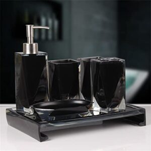 WYKDD Black Elegant Bathroom Set European Bathroom Toilet Washing Set Brushing Cup Mouthwash Cup Set