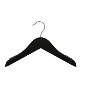 NAHANCO 10" Wooden Baby/Infant Hangers, Low Gloss Black- 25/CTN.