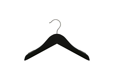 NAHANCO 10" Wooden Baby/Infant Hangers, Low Gloss Black- 25/CTN.