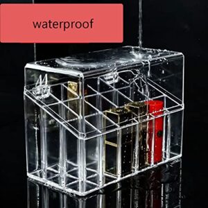 CLUQMEIK Acrylic Rollerball Perfume Organizer Beauty Scent Holder with 24 Grids Organization Container Storage for mini perfume/mini spray collection display- Clear