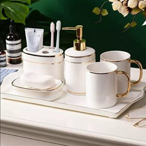 wykdd washing set ceramic bathroom five-piece set nordic bathroom supplies household toothware mouthwash cup