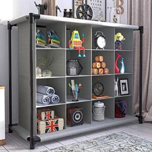 4 Tier 16-Pair Shoe Rack Cubby Organizer, Free Standing Shoe Storage Shelf ,Shoe Rack Storage Organizer 16 Pairs Portable Stackable Shoe Cabinet for Closet Entryway Bedroom