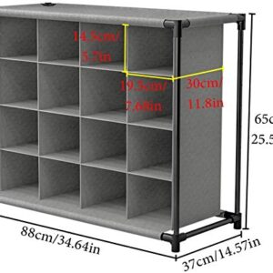 4 Tier 16-Pair Shoe Rack Cubby Organizer, Free Standing Shoe Storage Shelf ,Shoe Rack Storage Organizer 16 Pairs Portable Stackable Shoe Cabinet for Closet Entryway Bedroom