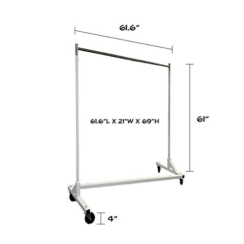 Heavy Duty 400lb Load Garment Clothing Z Rack - Rolling Garment Z Rack for Home, Retail Display, Durable Square Tubing, Commercial Grade Clothing Rack. Display Racks, Coat Rack Fixtures