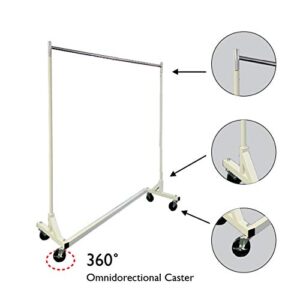 Heavy Duty 400lb Load Garment Clothing Z Rack - Rolling Garment Z Rack for Home, Retail Display, Durable Square Tubing, Commercial Grade Clothing Rack. Display Racks, Coat Rack Fixtures