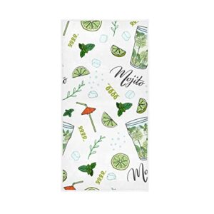 otvee summer cocktail mojito towel washcloth 30x15 inch polyester fingertip towel for home bathroom decor