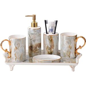 wykdd bathroom toiletries toilet brushing cup wash set european ceramic bathroom six-piece set