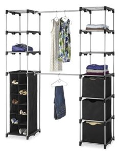 whitmor deluxe double rod adjustable closet organization system