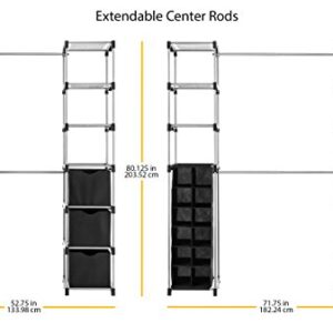 Whitmor Deluxe Double Rod Adjustable Closet Organization System