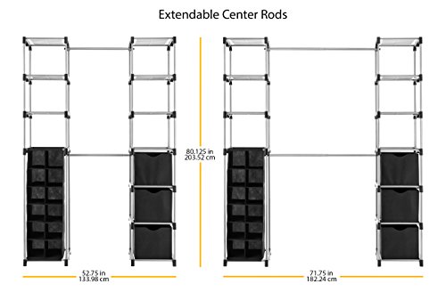 Whitmor Deluxe Double Rod Adjustable Closet Organization System