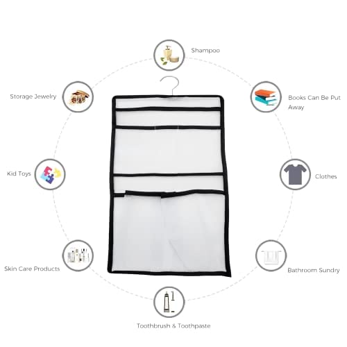 Brentmoor Mesh 5 Pocket Hanging Shower Caddy 12in x 20in - Over the Door Or Shower Curtain Organizer, Perfect For The Gym, Your Next Cruise, RV Or Camping Trip