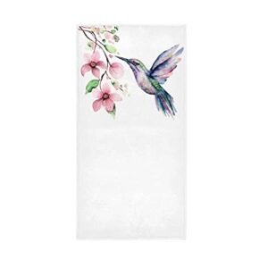 flying hummingbird hand bath towel spring flowers vintage decor kitchen dish cloth guest fingertip towels bathroom holiday decorative 16x30 inch home washcloths for spa gym sport beach yoga salon far