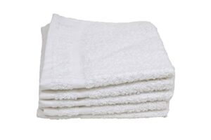 hotel basics ax03100 wash cloth 1.00 lb, poly-cotton, 12" x 12", white, pack of 12