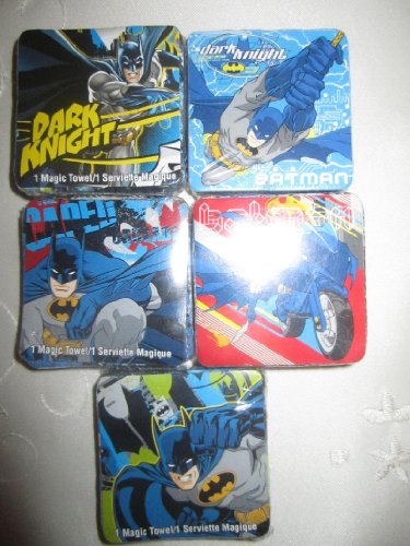 Batman Magic Grow Washcloth (set of 5 Batman Washcloth) by Disney