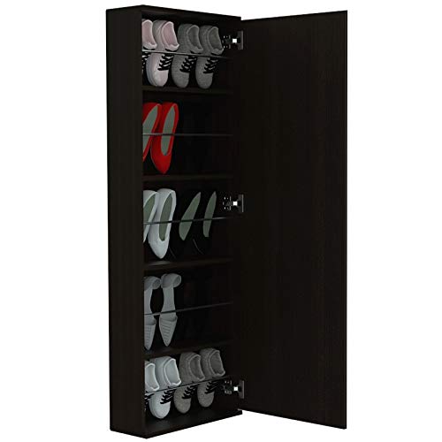 Tuhome LETO Wall Mounted Shoe Rack with Mirror