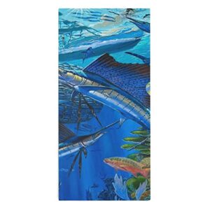 stilvoll sailfish billfish reef hand towels face body wash cloth soft washcloths with cute printed for bathroom kitchen hotel everyday use