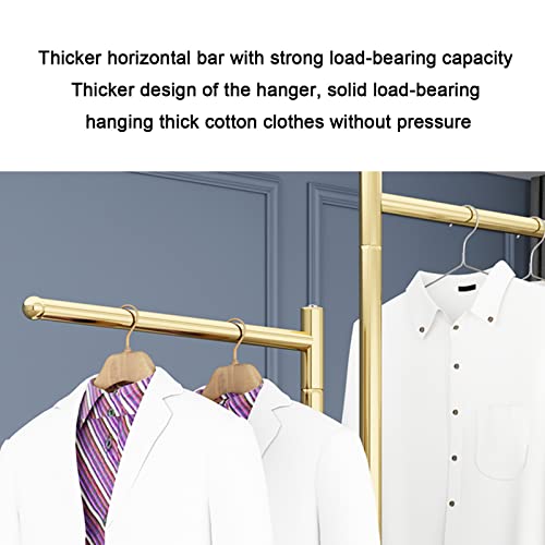 Household goods Simple Metal Clothing Store Display Stands,Gold 2-Way Clothing Rack Suit Shirt Display Stand,Entrance Porch Organization Hanging Garment Rack,with Straight Arms and Nano Spray Paint