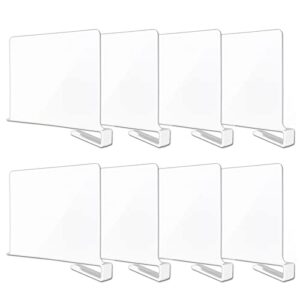 haviget acrylic shelf dividers for closet organization - cabinet and bookshelf organizer for shirt, handbag, sweater, purse and books - plastic separator in kitchen, bedroom, garage (white, 8 packs)