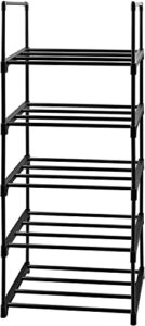 hostarme 5 tiers shoe rack for closet entryway, free standing racks shelf storage organizer bedroom hallway, black