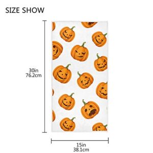 Halloween Pumpkin Hand Towels 16x30 in Treat Or Trick Bathroom Towel Ultra Soft Highly Absorbent Small Bath Towel Kitchen Dish Guest Towel Home Bathroom Decorations