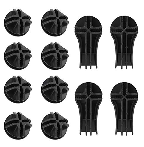 Puroma 8-Pcs Round Buckles and 4-Pcs High-Foot Buckles, ABS Plastic Connector for Stackable Shoe Organizer Cube Storage Organizer (Black)…